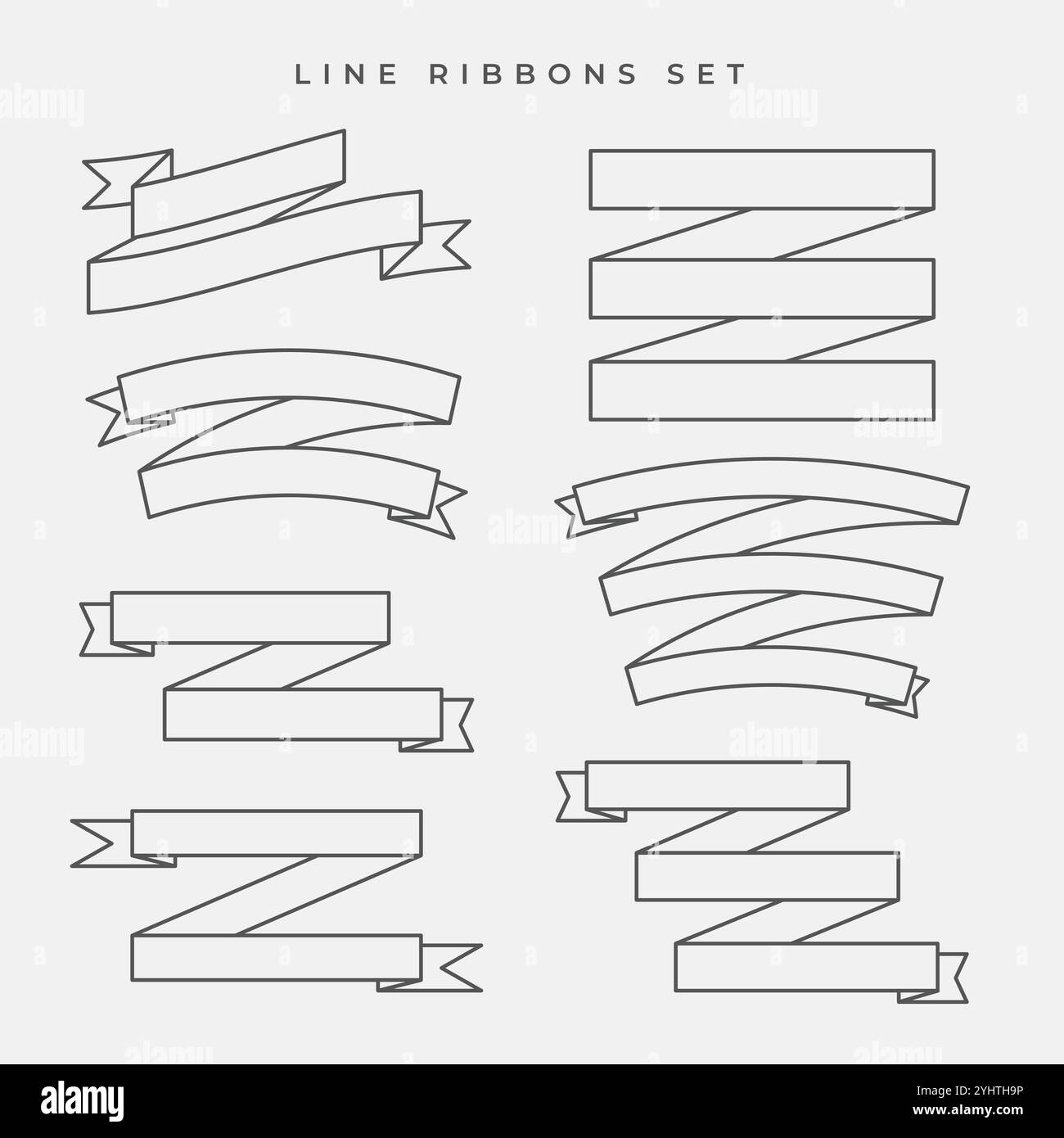 set of flat line ribbon banners Stock Vector Image & Art - Alamy