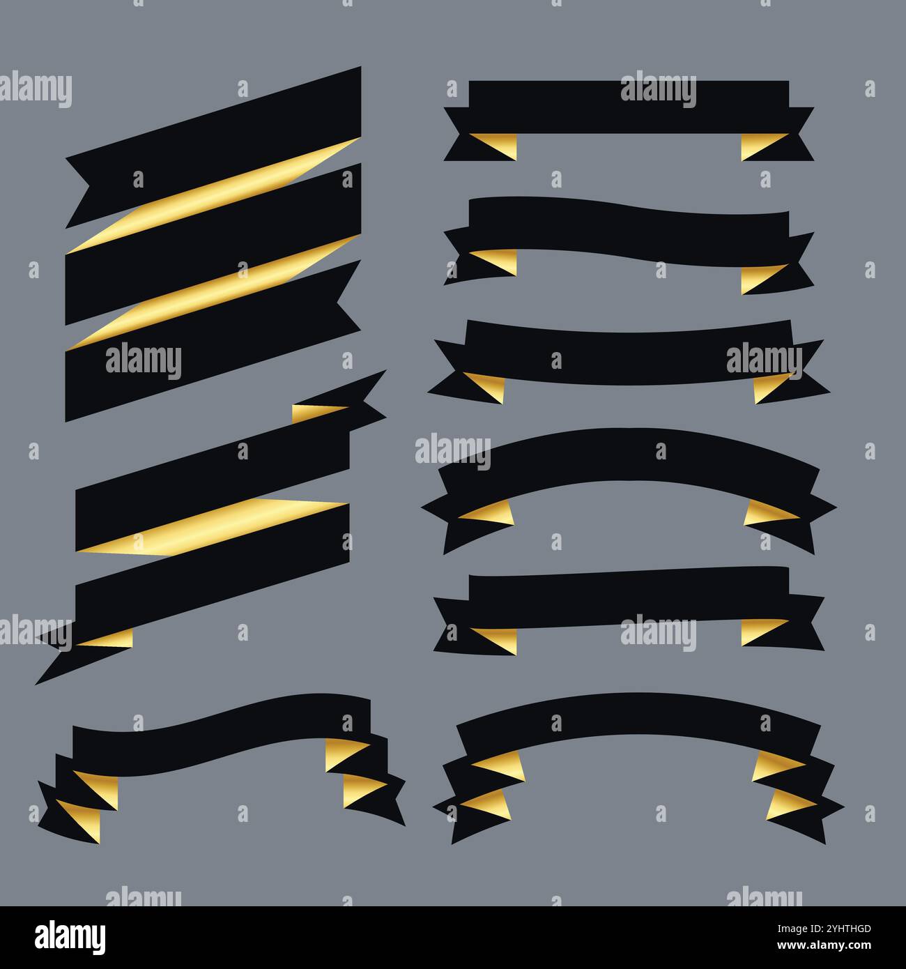 premium dark ribbons set design Stock Vector Image & Art - Alamy