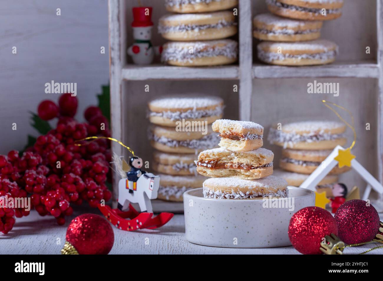 Alfajor, a traditional Latin American cookie made from shortcrust ...