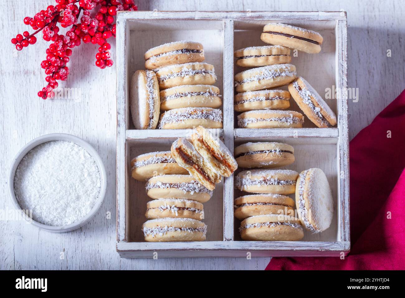 Alfajor, a traditional Latin American cookie made from shortcrust ...