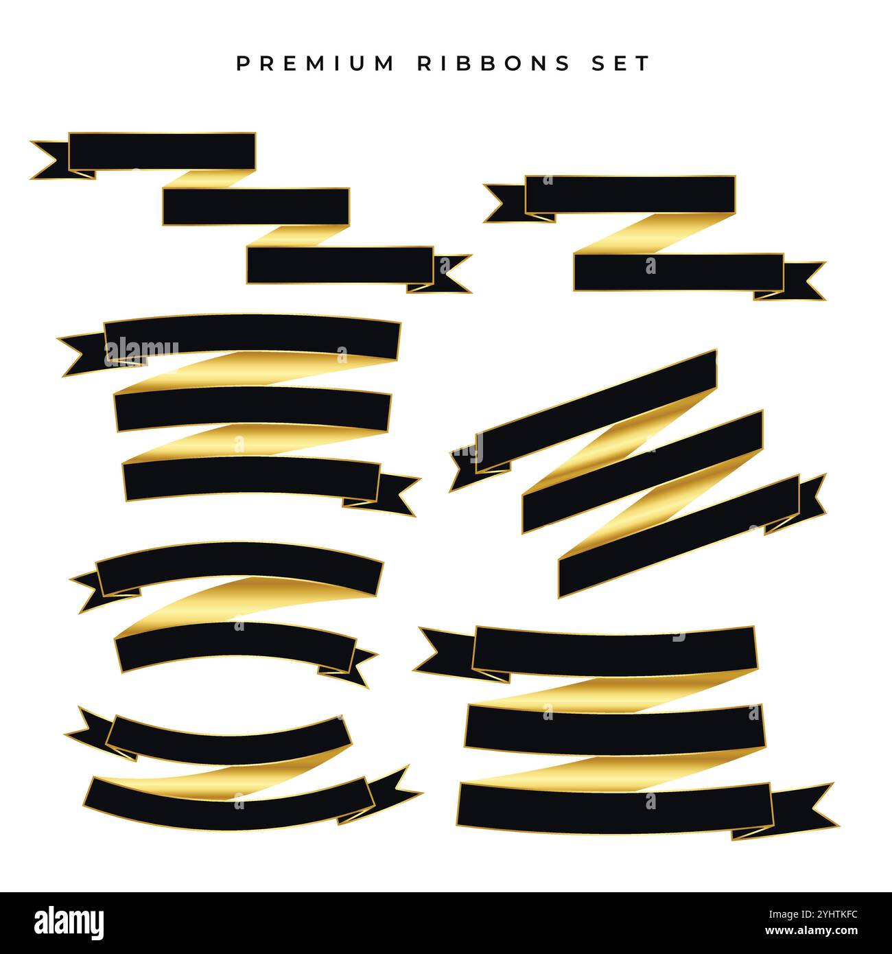 set of luxury golden ribbons Stock Vector Image & Art - Alamy