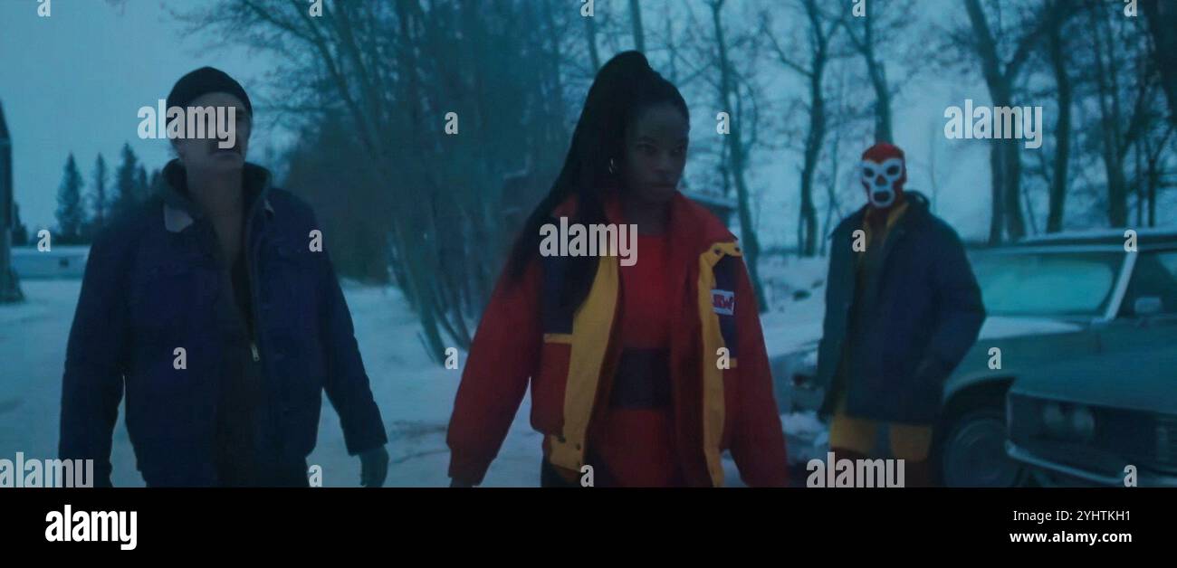 DARK MATCH, from left: Steven Ogg, Ayisha Issa, Mo Adan, 2024 ...