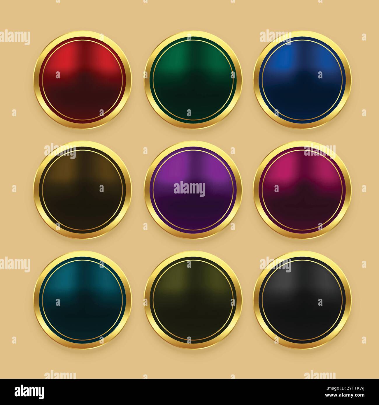 set of color metallic golden buttons Stock Vector Image & Art - Alamy