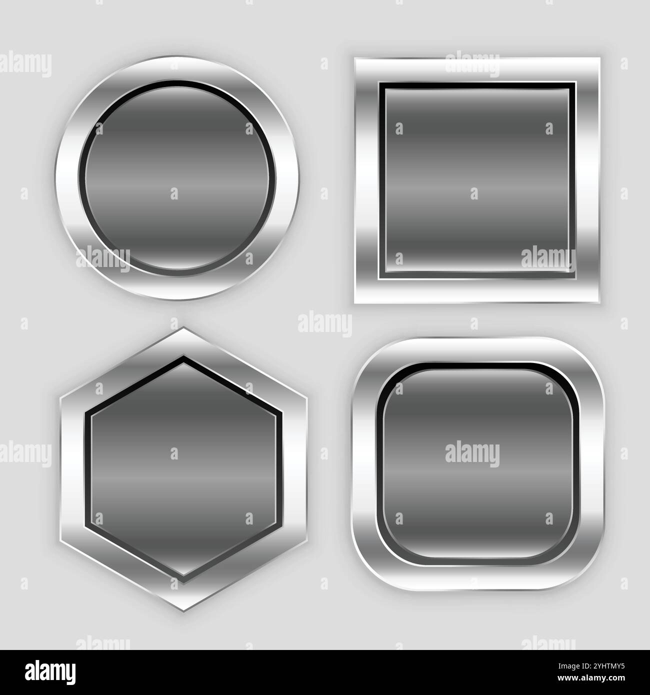 glossy button icons in different shapes Stock Vector Image & Art - Alamy