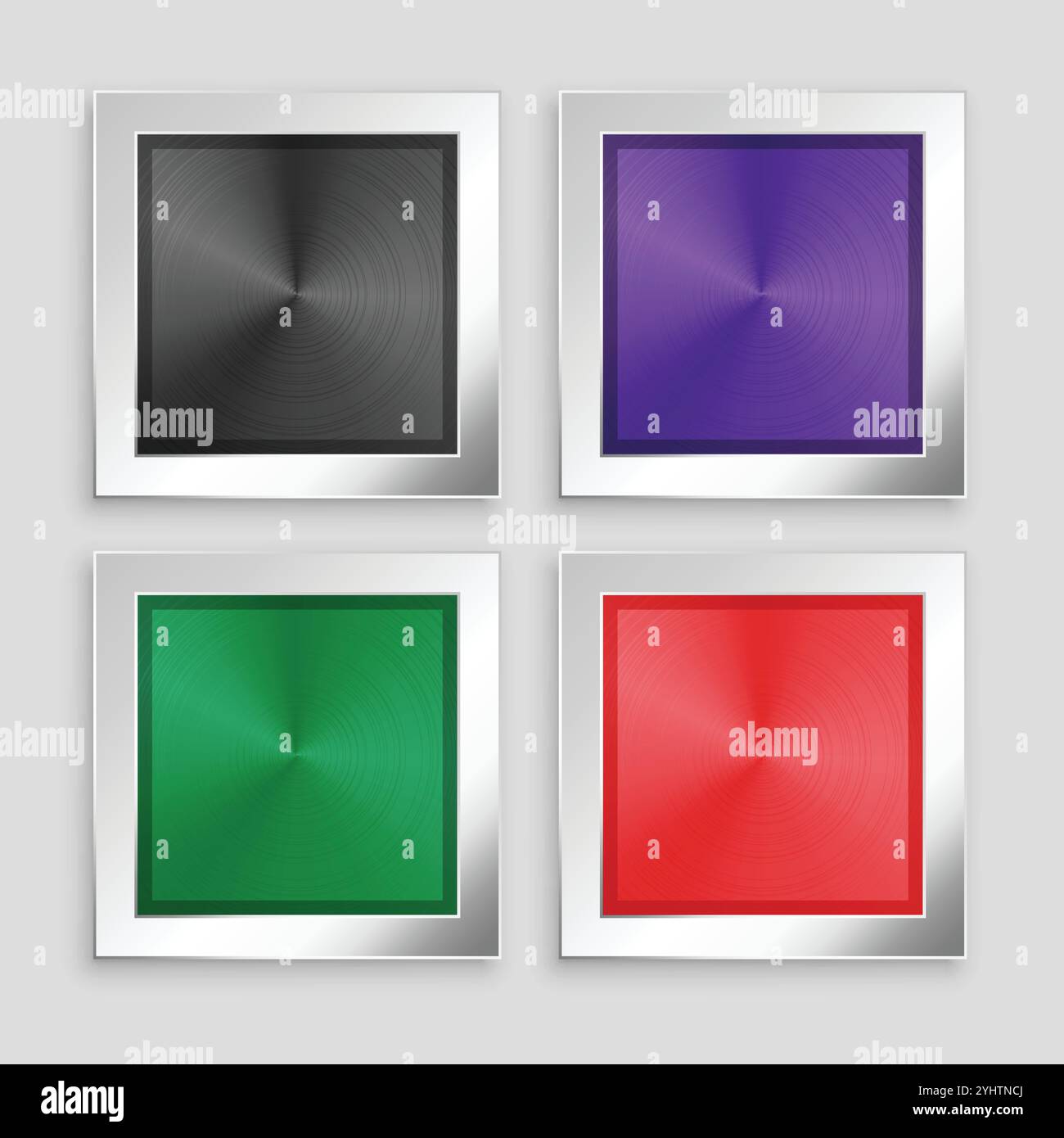 four brushed metallic buttons in different colors Stock Vector Image ...