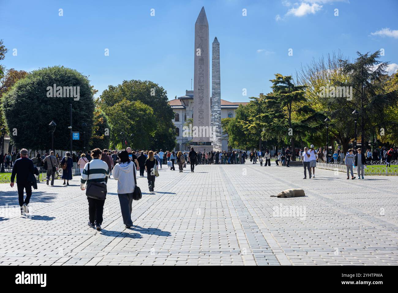 24/10/2024. Istanbul, Turkey. The Hippodrome. Right: The Walled Obelisk ...