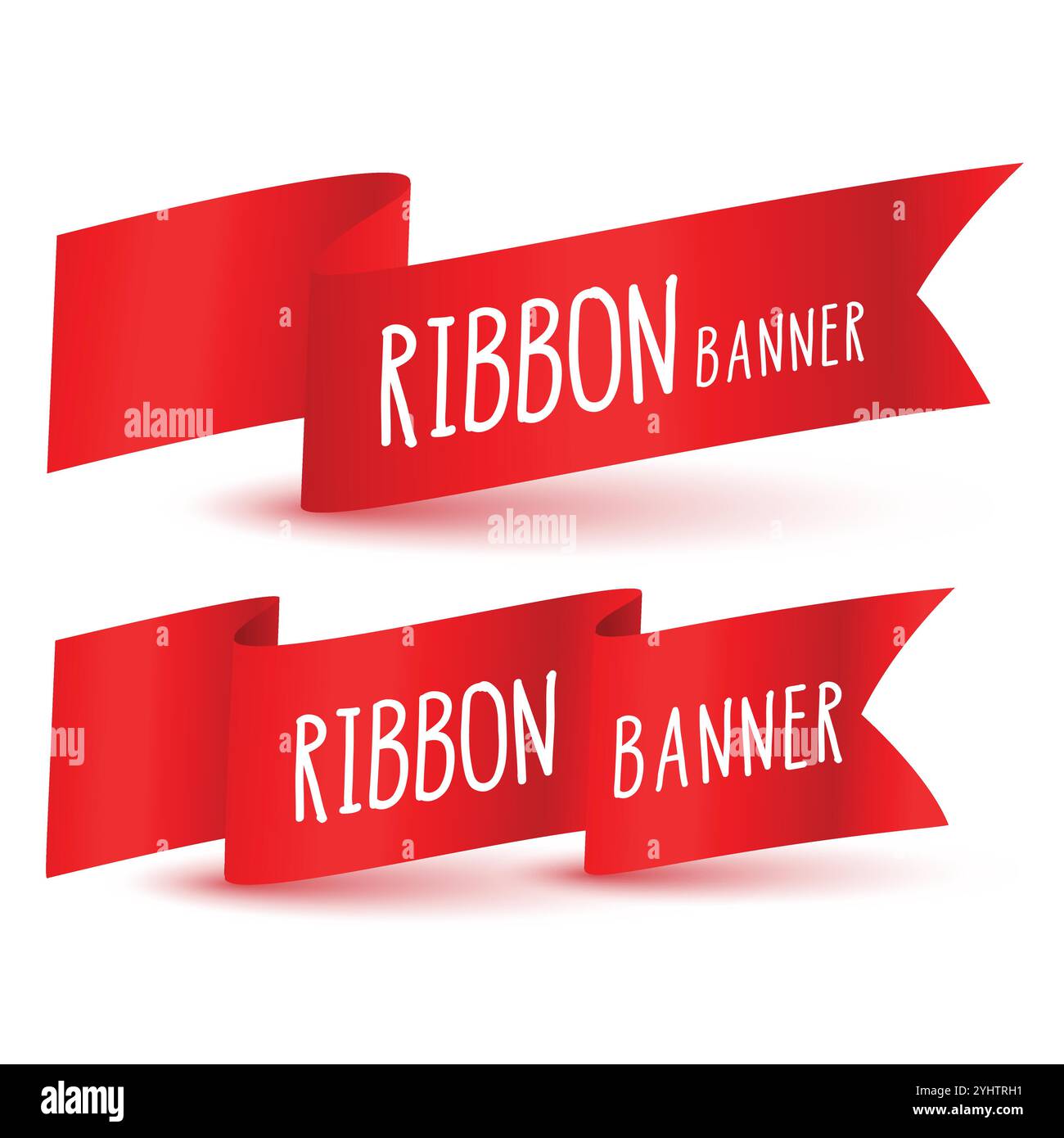 red ribbon flag banners set Stock Vector Image & Art - Alamy