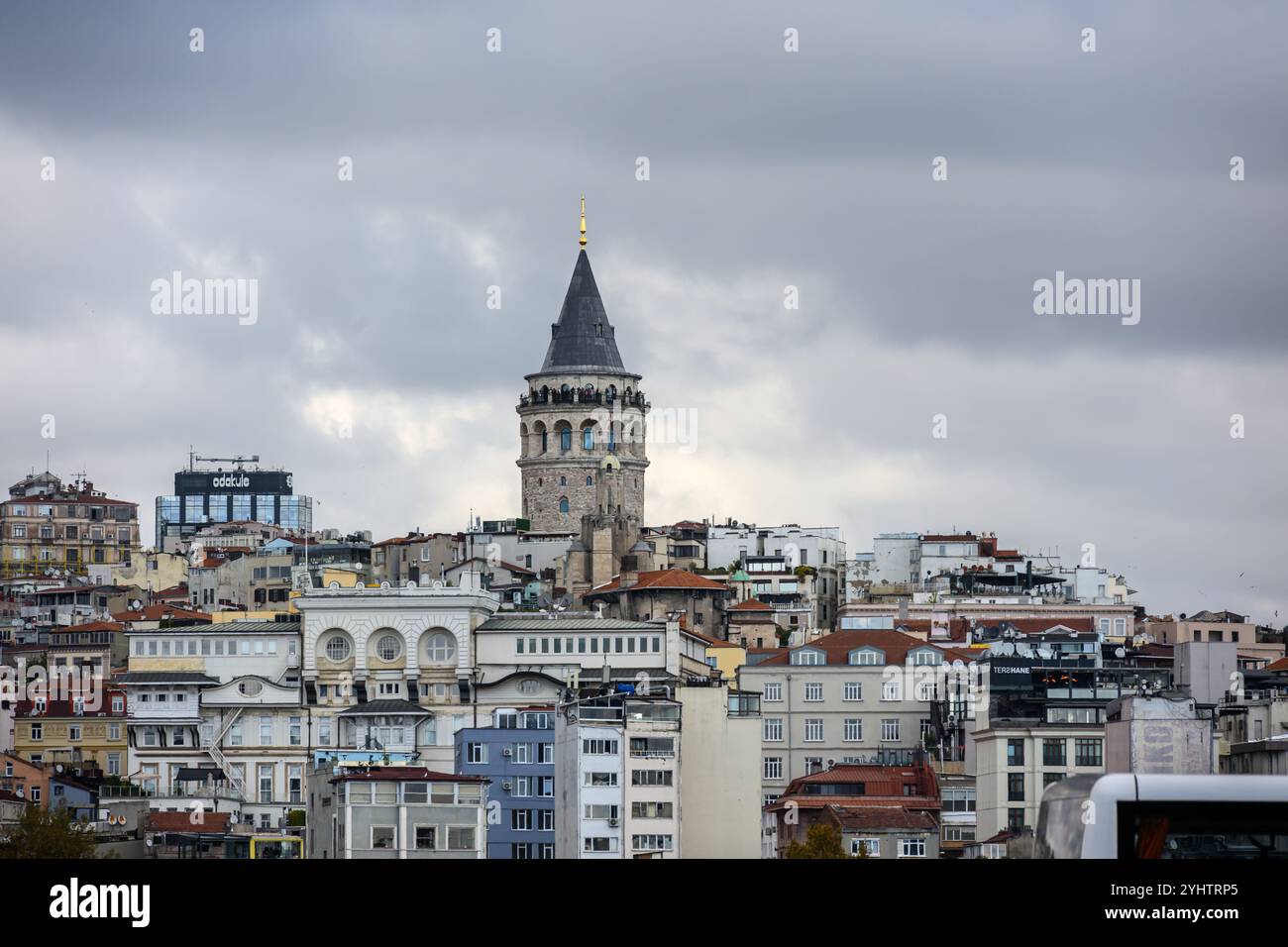 25/10/2024. Istanbul, Turkey. The Galata Tower, seen from across the ...