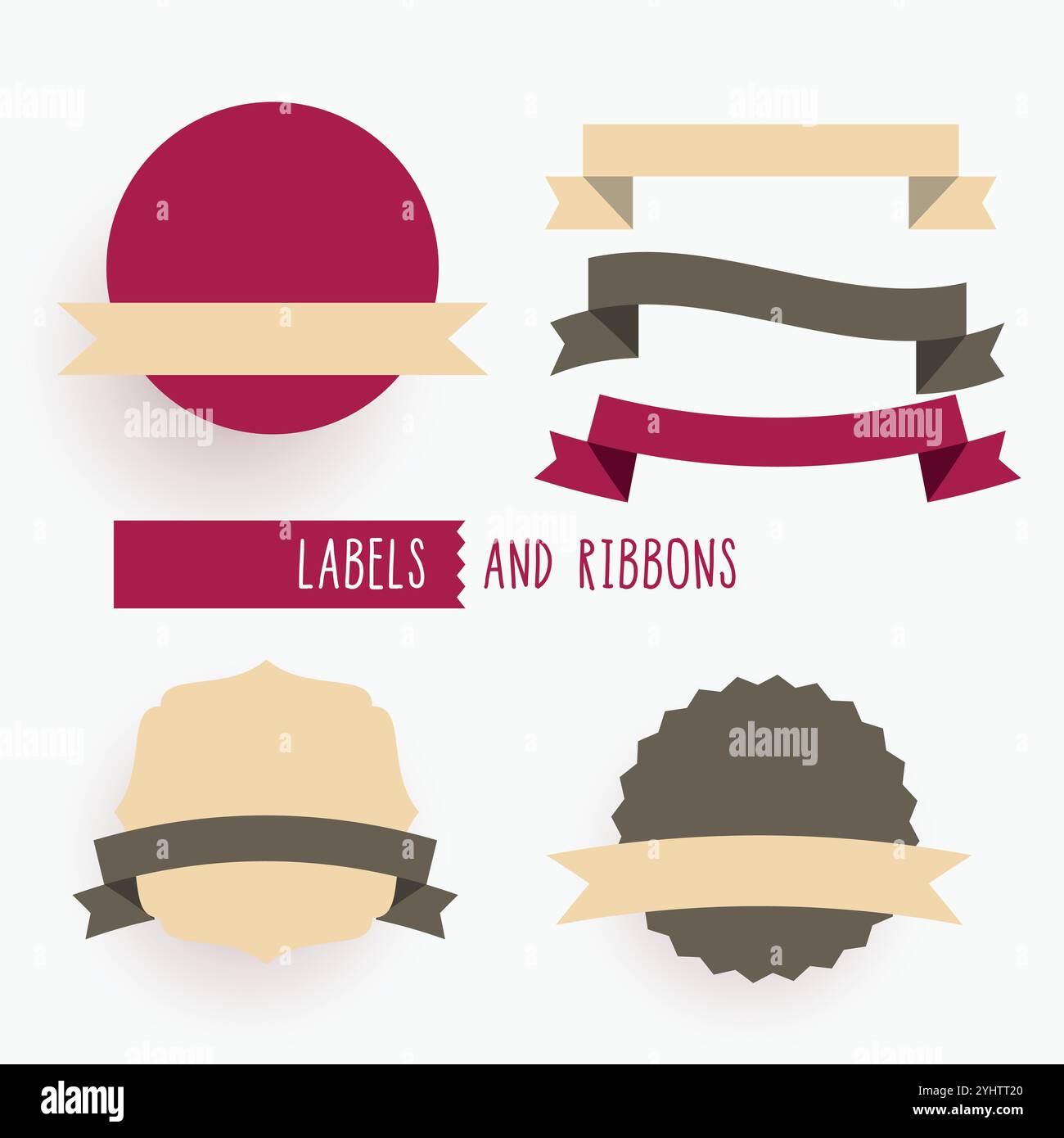 empty ribbons and labels design elements set Stock Vector Image & Art ...