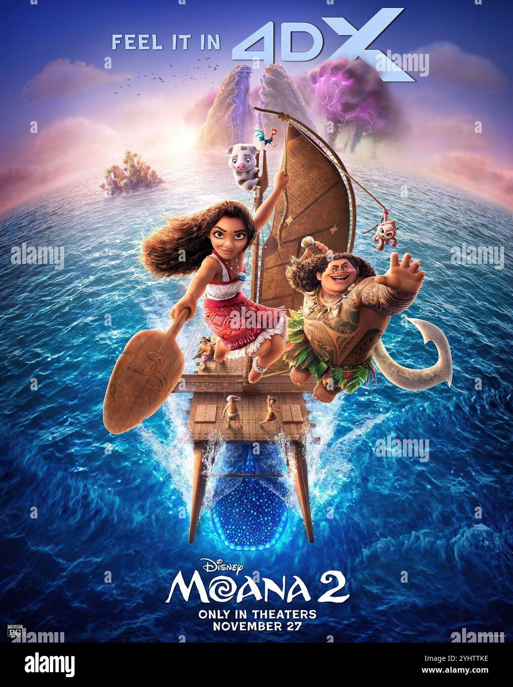 MOANA 2, 4DX poster, foreground from left: Moana (voice: Auli'i ...