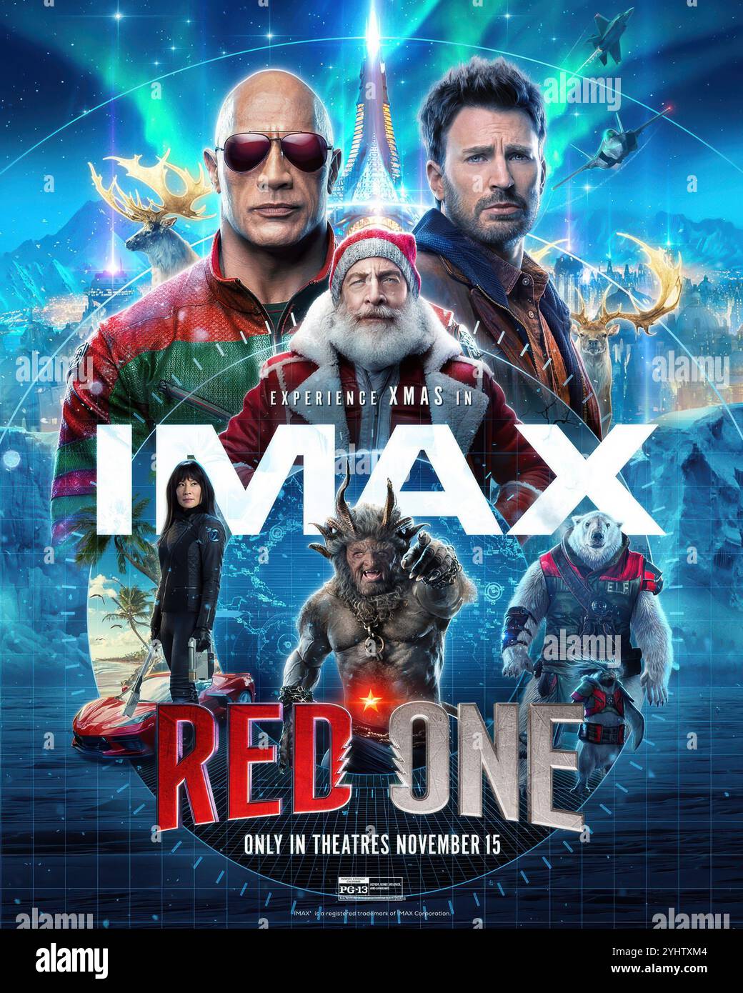 RED ONE, US IMAX poster, top from left: Dwayne Johnson, Chris Evans ...