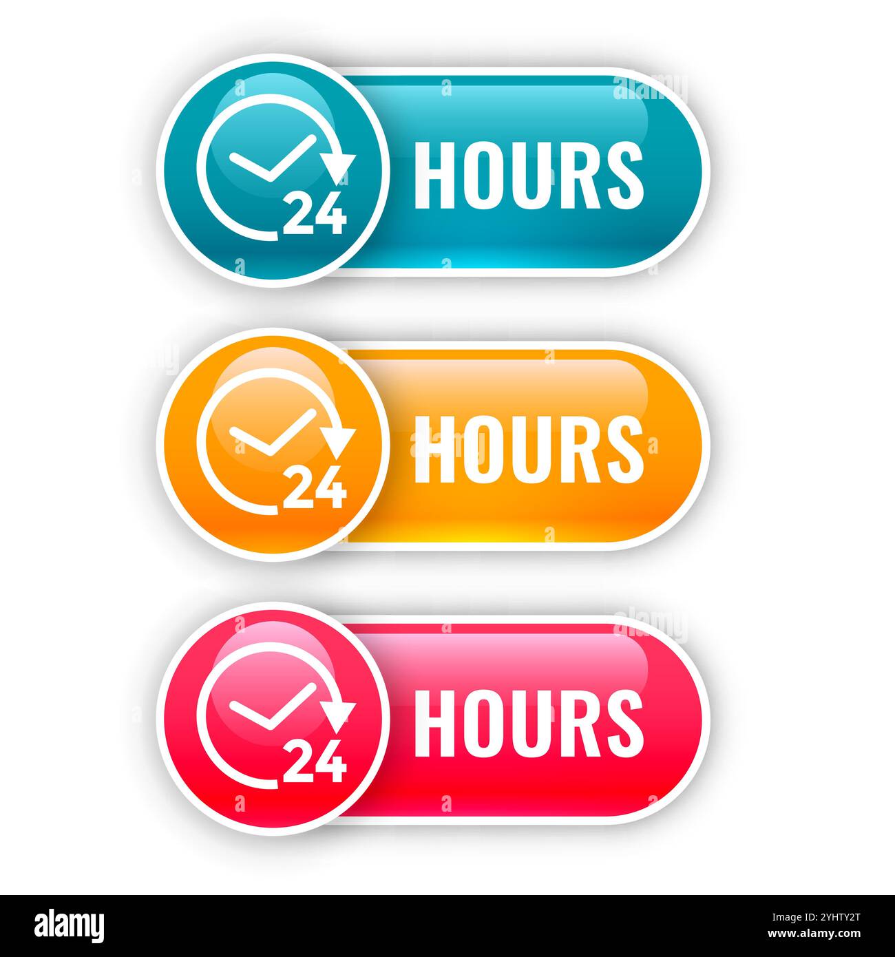 set of shiny buttons for 24 hours time Stock Vector Image & Art - Alamy