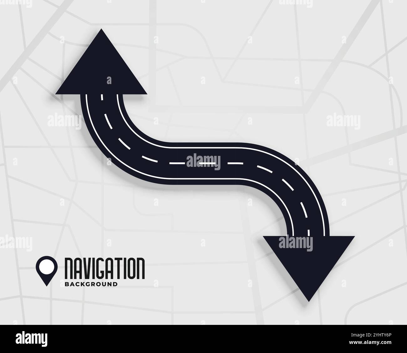road navigation concept background with arrow sign Stock Vector Image ...
