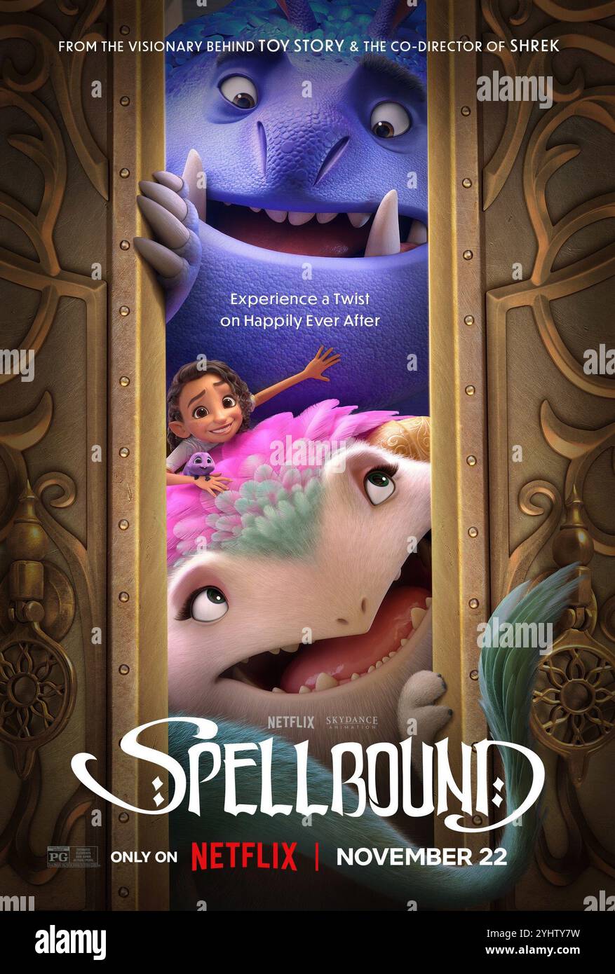 SPELLBOUND, US poster, from top: King Solon (voice: Javier Bardem ...