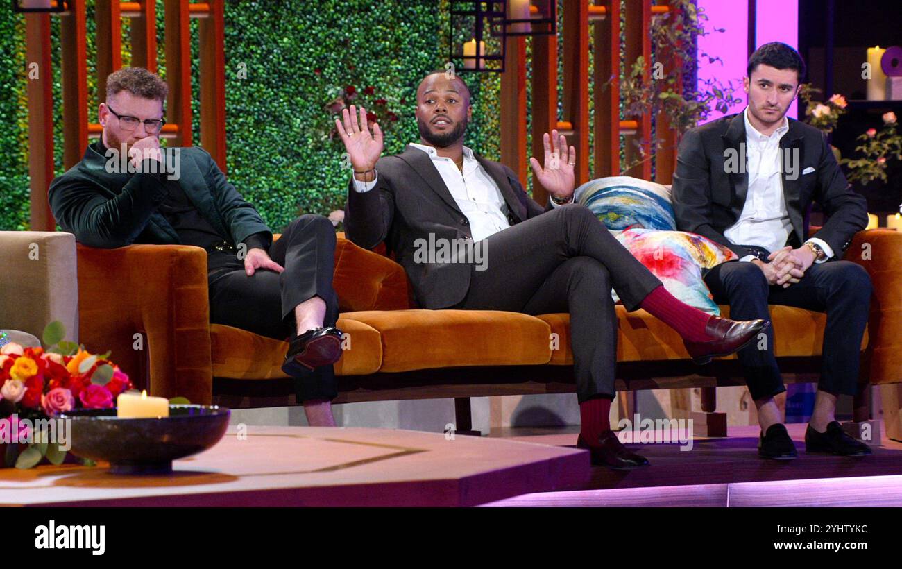 LOVE IS BLIND, from left: Stephen Richardson, Timothee Godbee, Leo ...