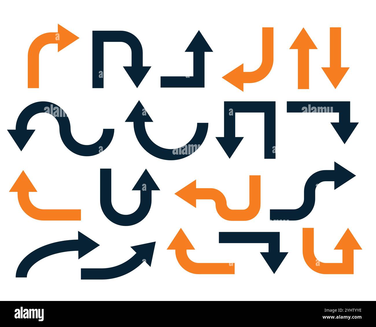 geometric orange and black arrows set Stock Vector Image & Art - Alamy