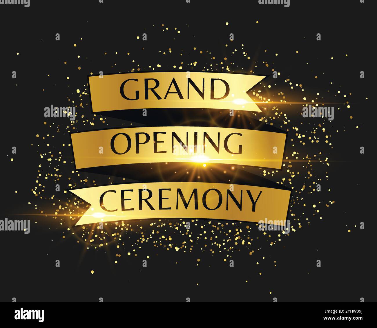 grand opening ceremony golden invitation background Stock Vector Image ...