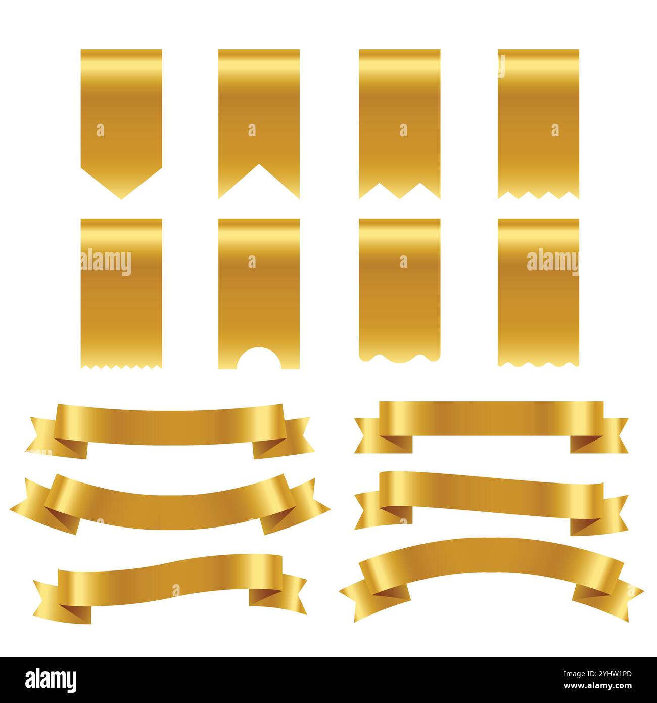 Gold ribbons Stock Vector Images - Alamy