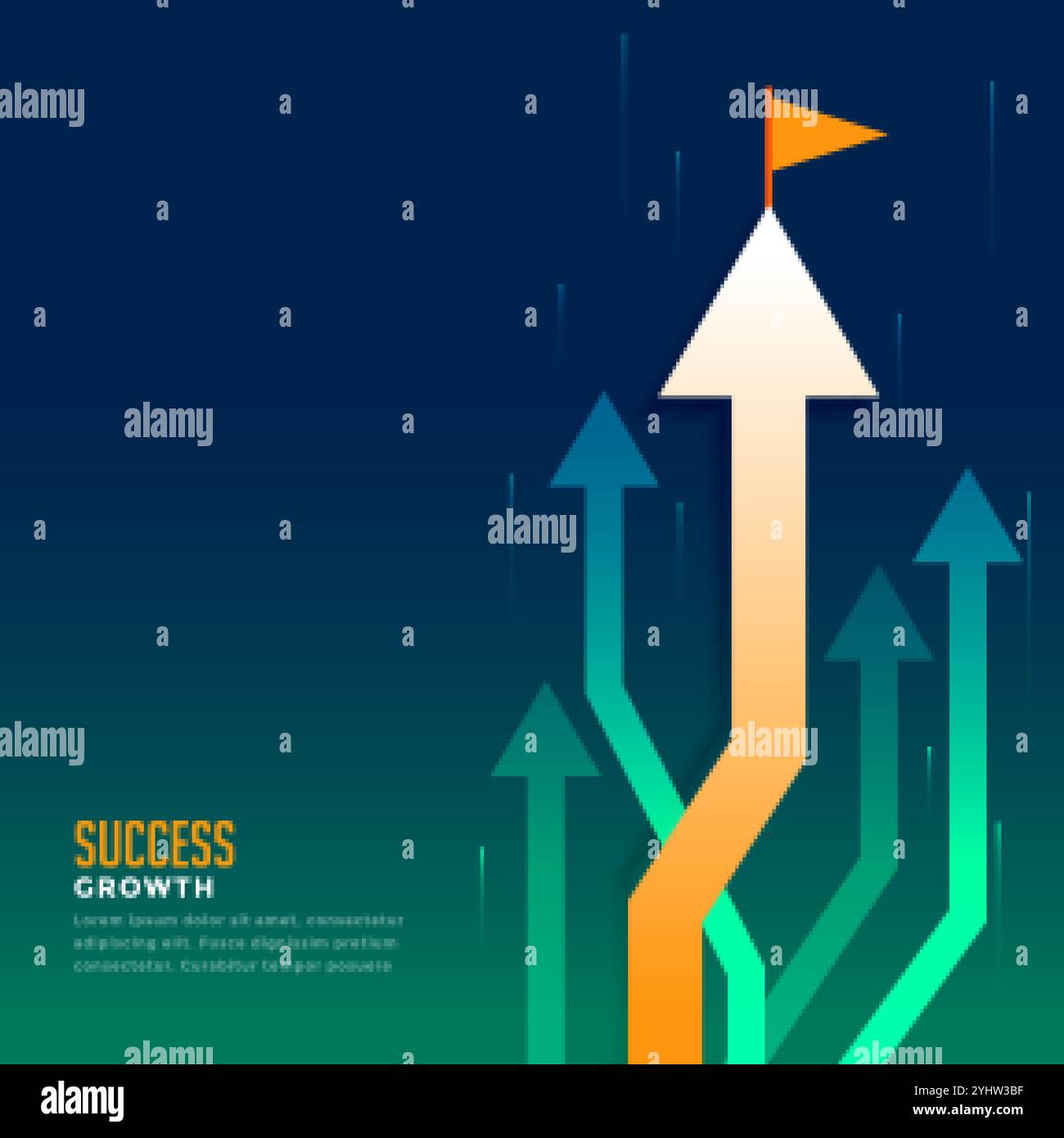 business leading arrow with flag Stock Vector Image & Art - Alamy