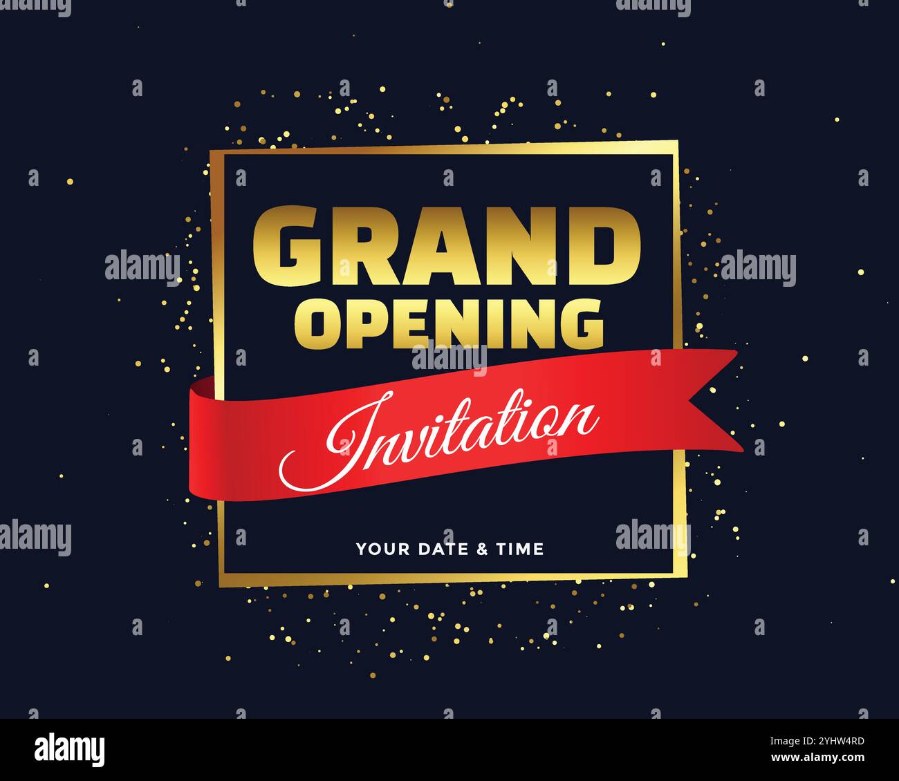 grand opening invitation banner in golden theme Stock Vector Image ...
