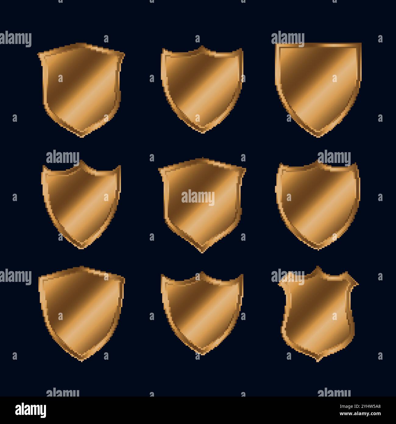 set of shiny gold police shield icons Stock Vector Image & Art - Alamy