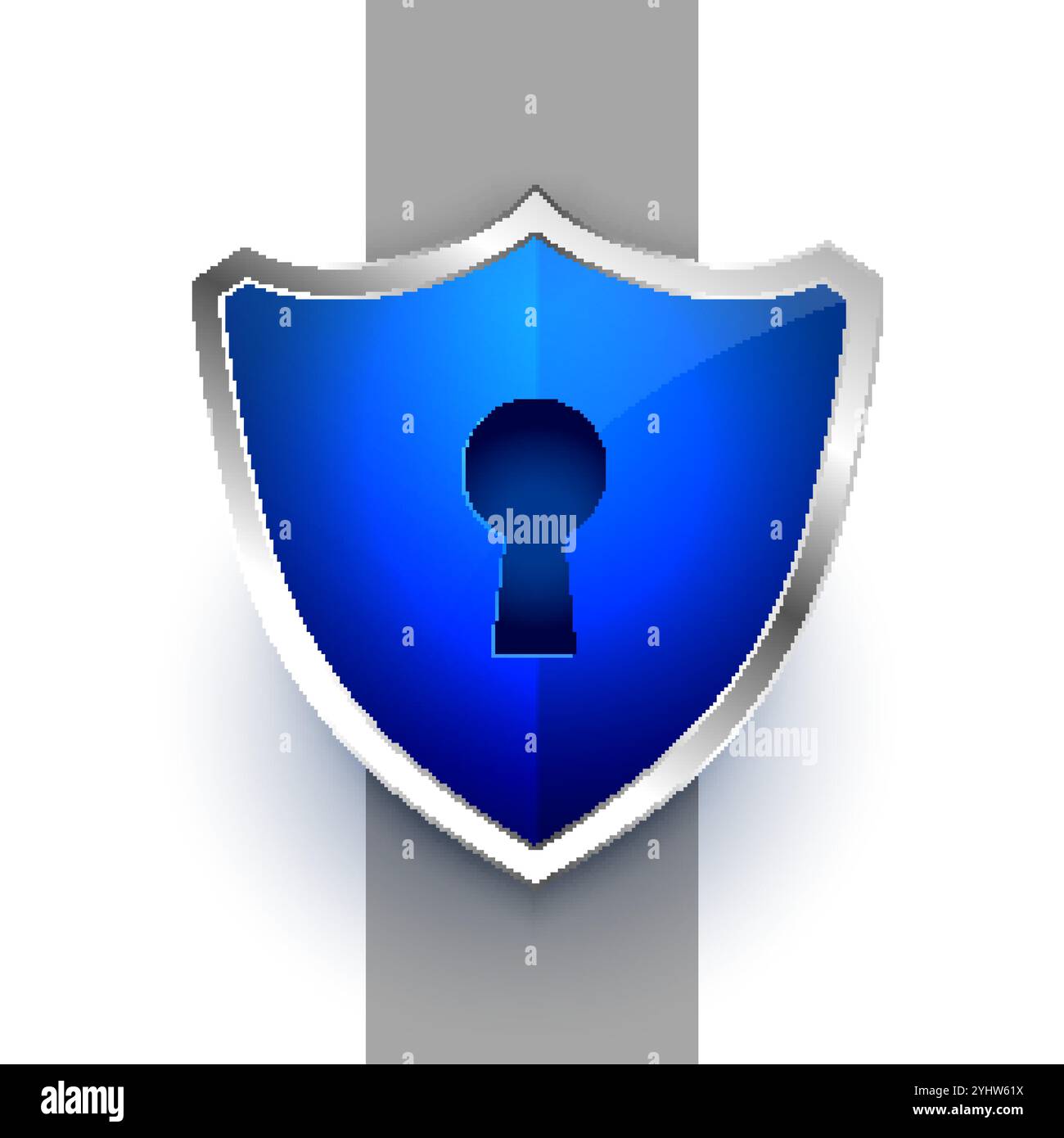 blue security shield symbol with key lock design Stock Vector Image ...