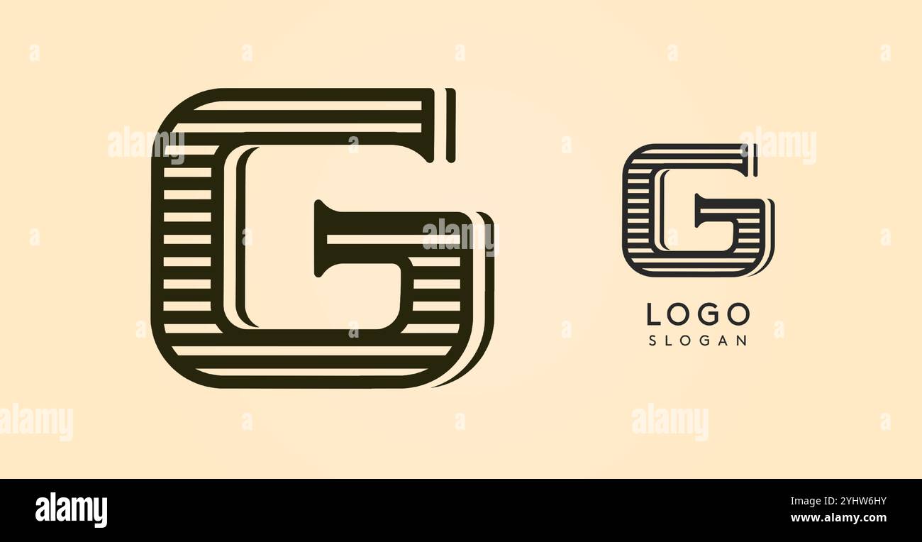 Vintage western letter G, country stylish old lettermark for retro bar ...