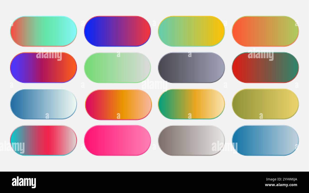 abstract vibrant colorful gradient swatches big set Stock Vector Image ...