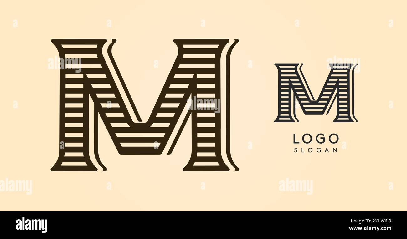 Vintage western letter AM country stylish old lettermark for retro bar ...