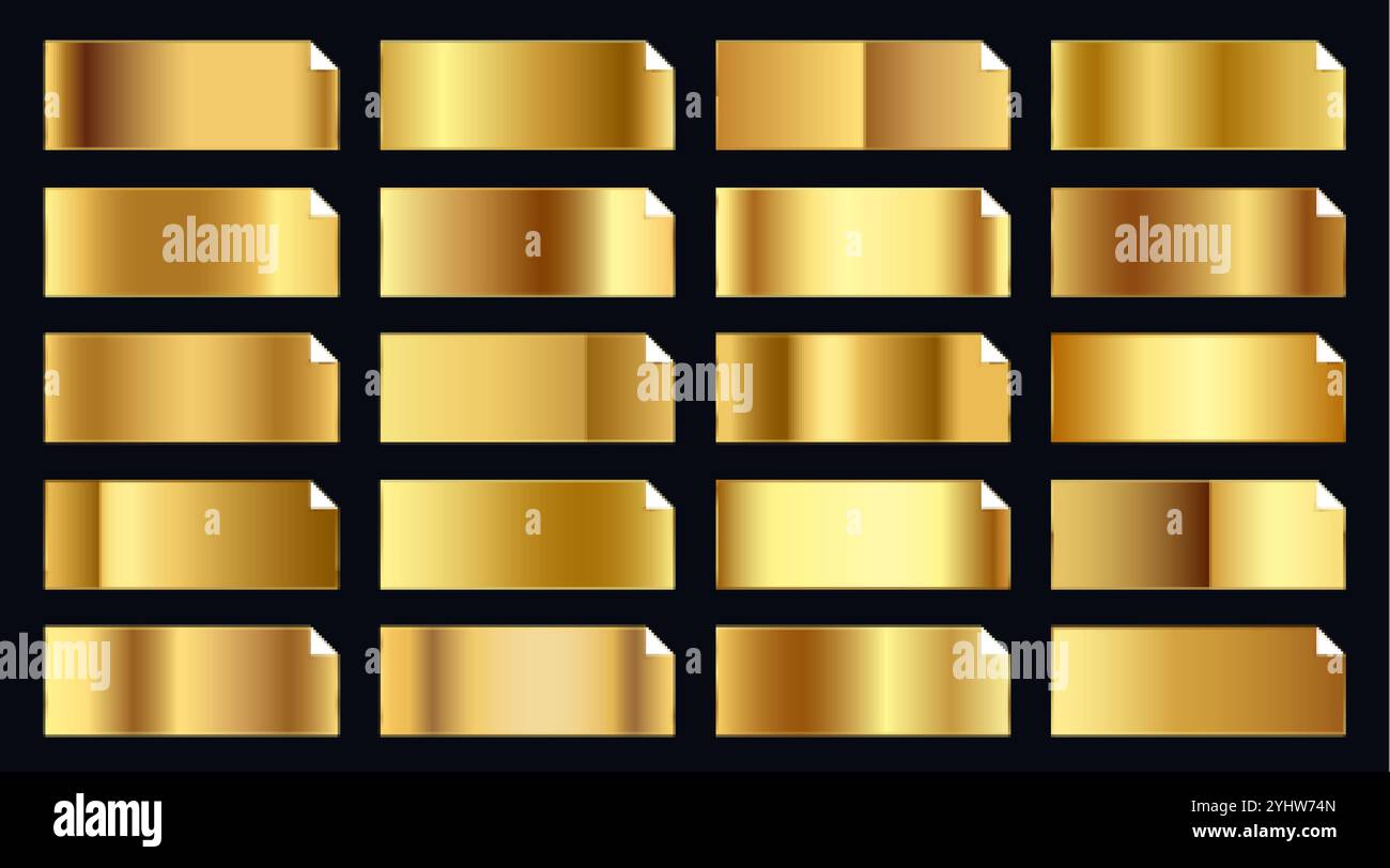 precious golden gold gradients big premium set Stock Vector Image & Art ...