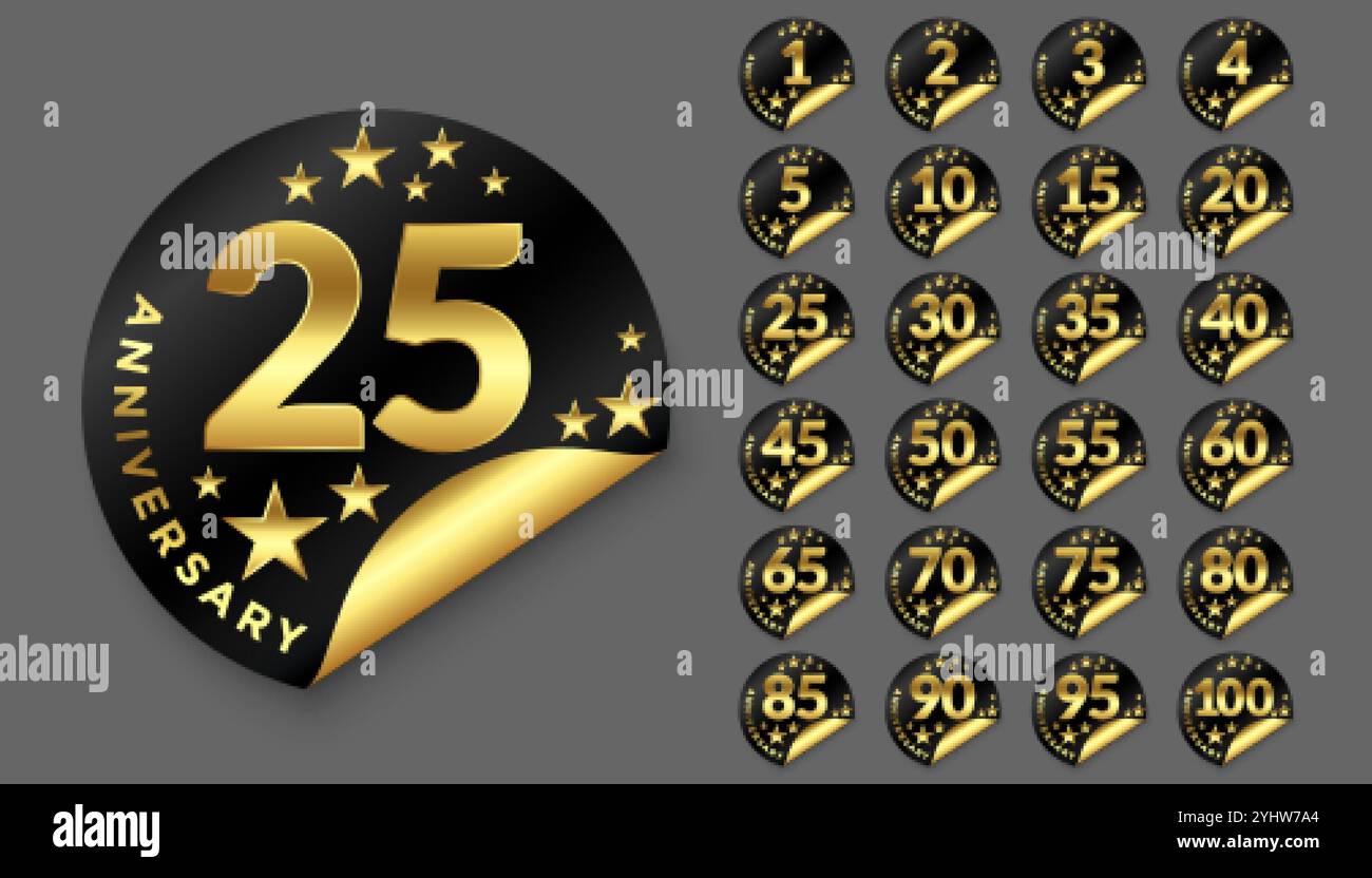 Set of 100th anniversary logotype design Stock Vector Images - Alamy