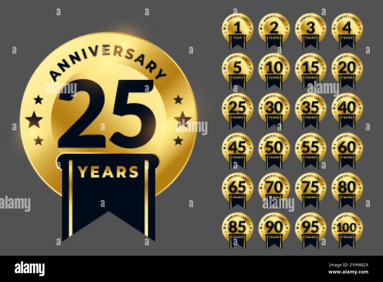 Set of 100th anniversary logotype design Stock Vector Images - Alamy