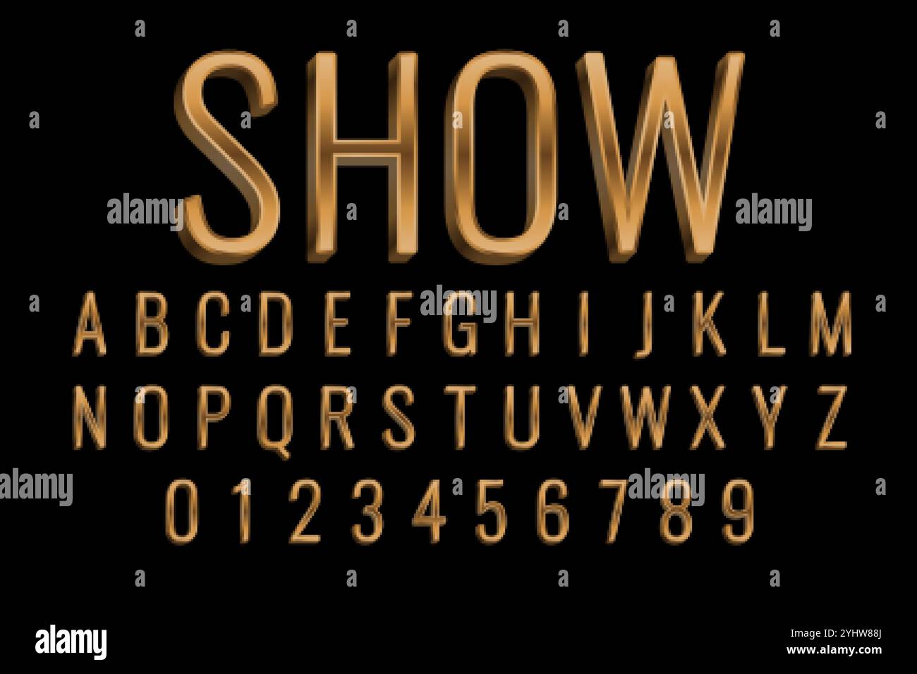 Golden premium font alphabet Stock Vector Images - Alamy