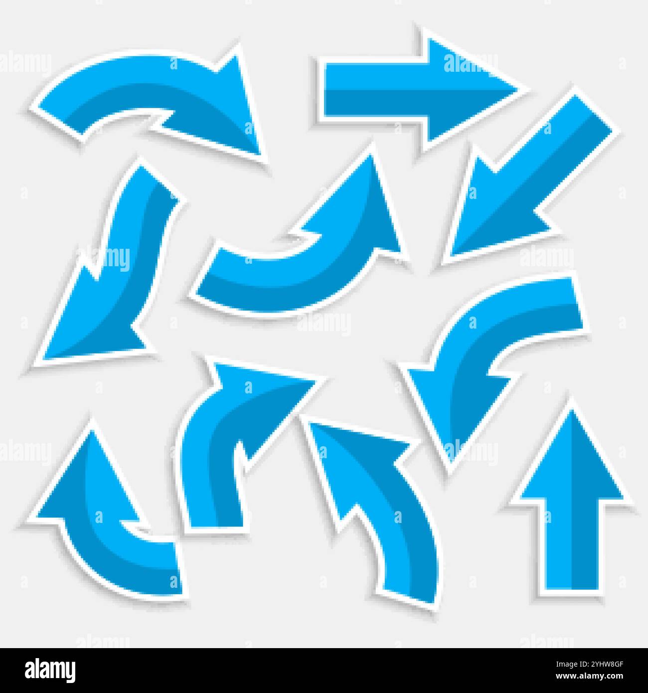 directional arrows set in blue color style Stock Vector Image & Art - Alamy