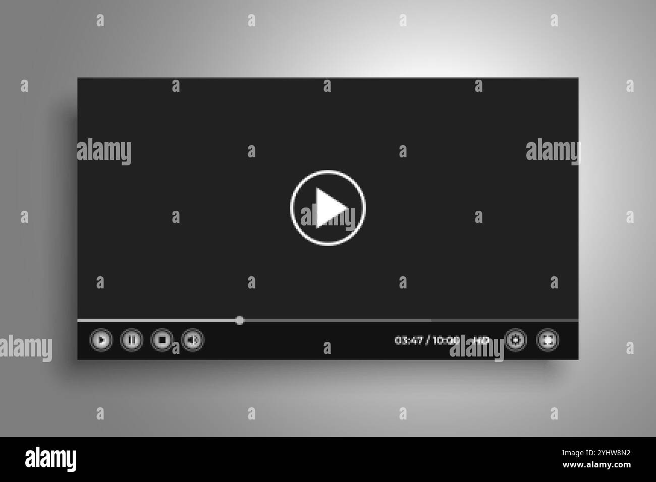 web video media player interface template design Stock Vector Image & Art - Alamy