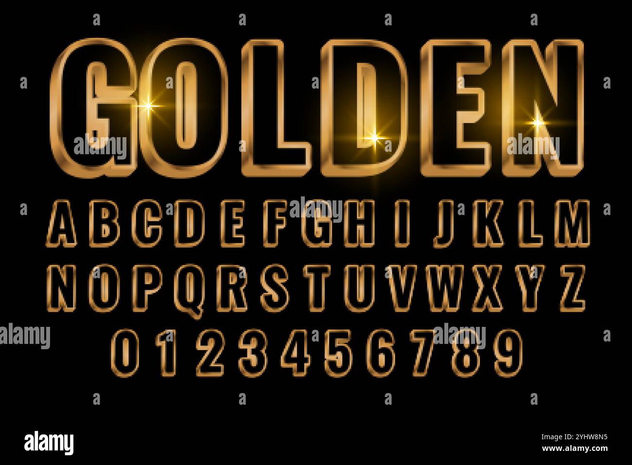 golden text style effect in 3d style Stock Vector Image & Art - Alamy