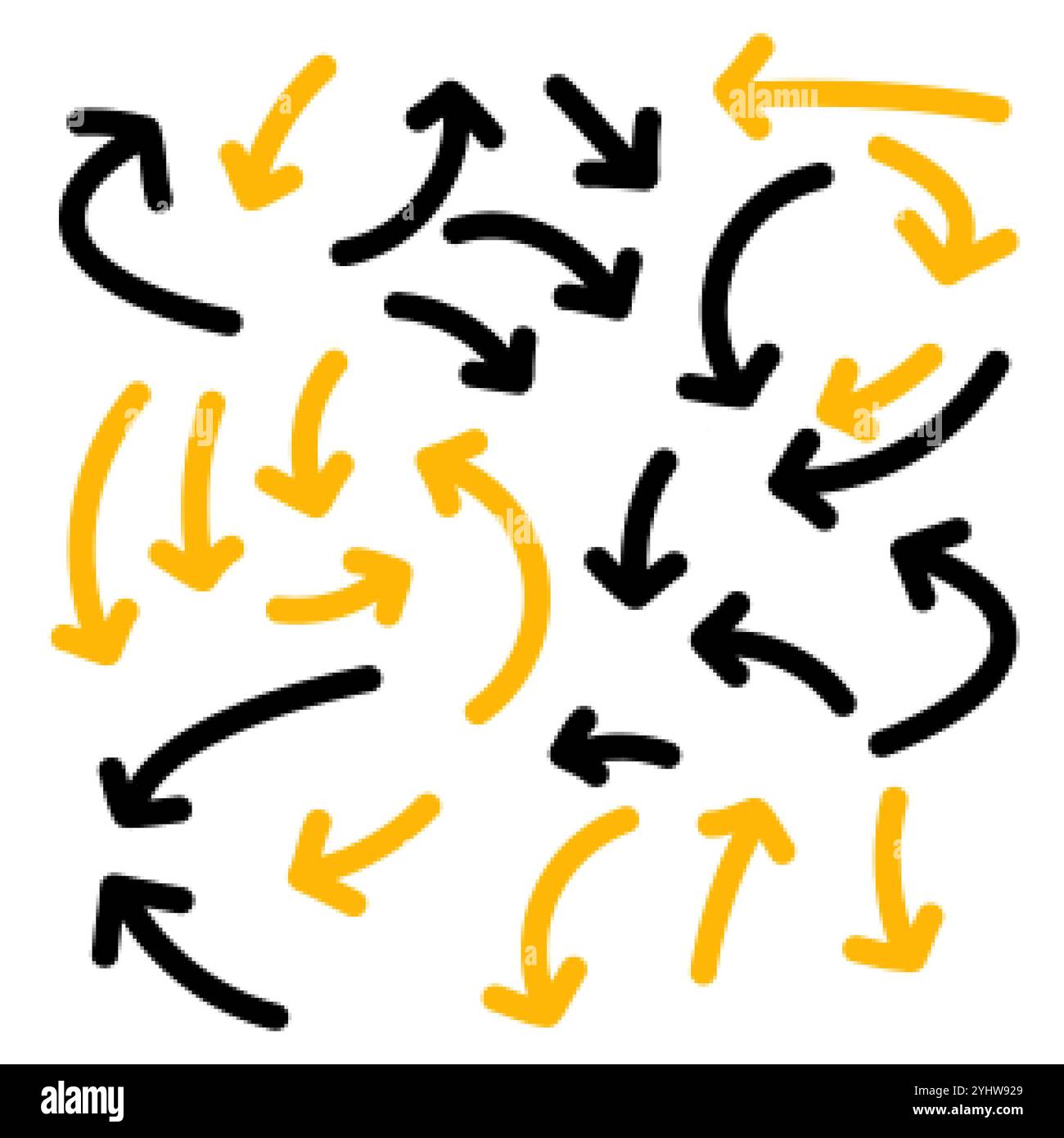 hand drawn bold lines arrows collection set Stock Vector Image & Art ...