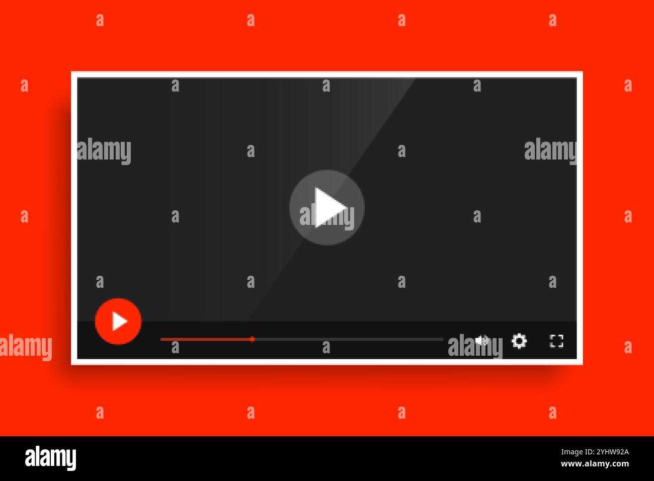 modern red video media player template design Stock Vector Image & Art ...