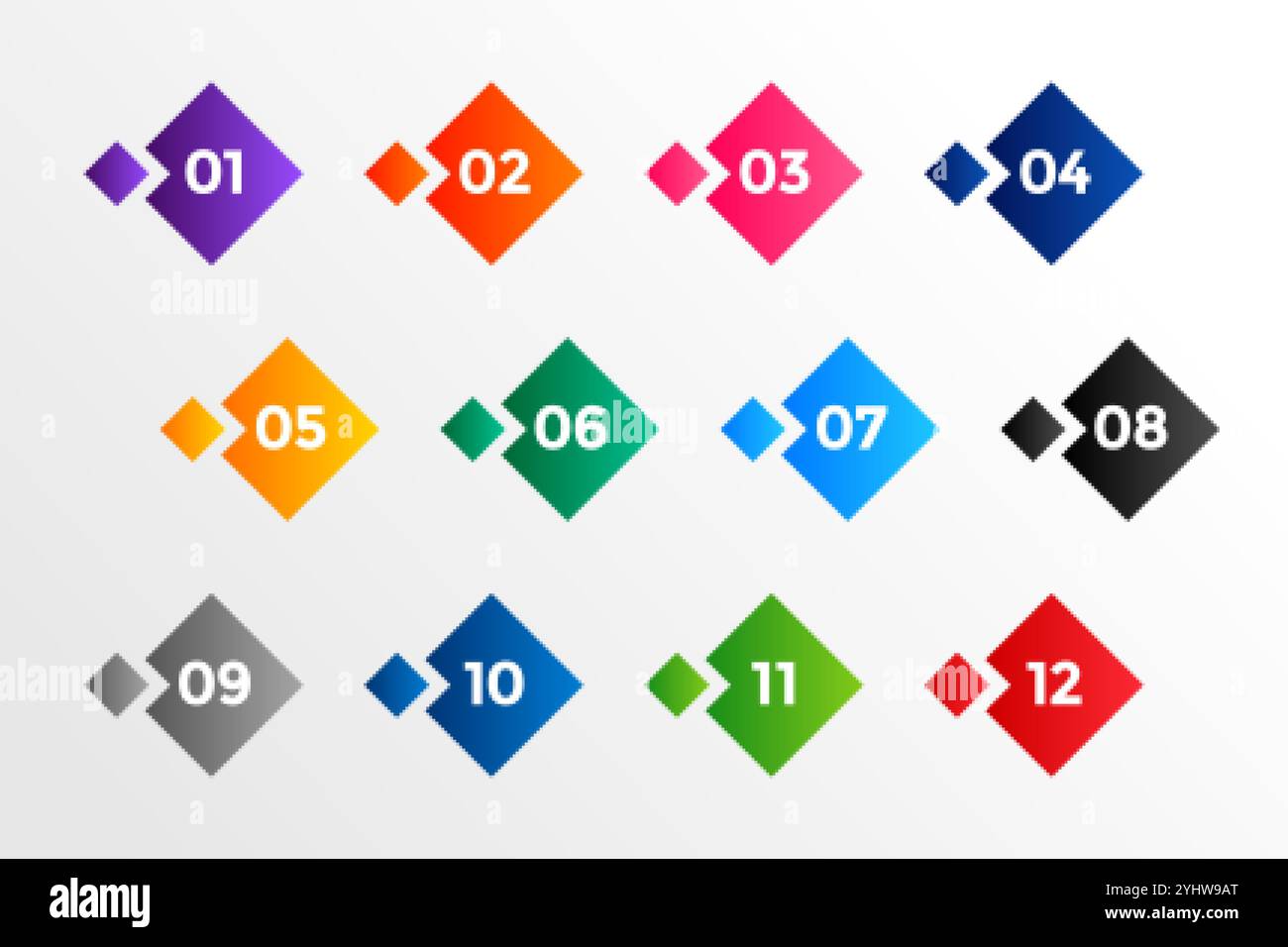 geometric style number bullet points in many colors Stock Vector Image ...