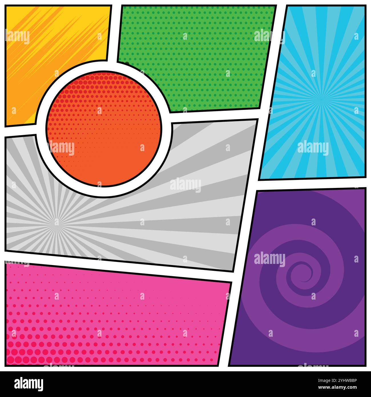 empty comic book pages background template design Stock Vector Image ...