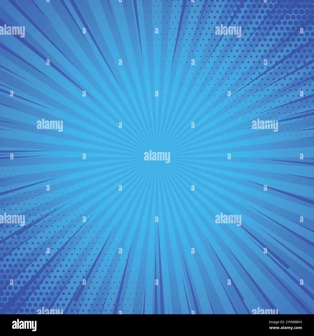 blue comic background with lines and halftone Stock Vector Image & Art ...