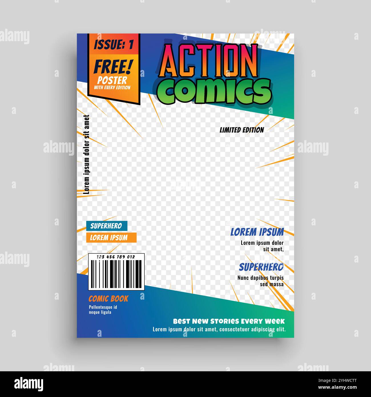 action comic book cover page design Stock Vector Image & Art - Alamy
