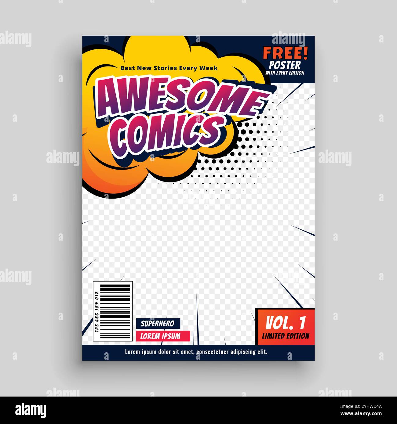 awesome comic book cover page design template Stock Vector Image & Art ...