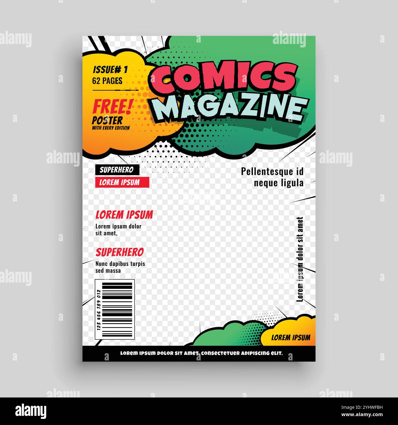 comic book cover page template design Stock Vector Image & Art - Alamy