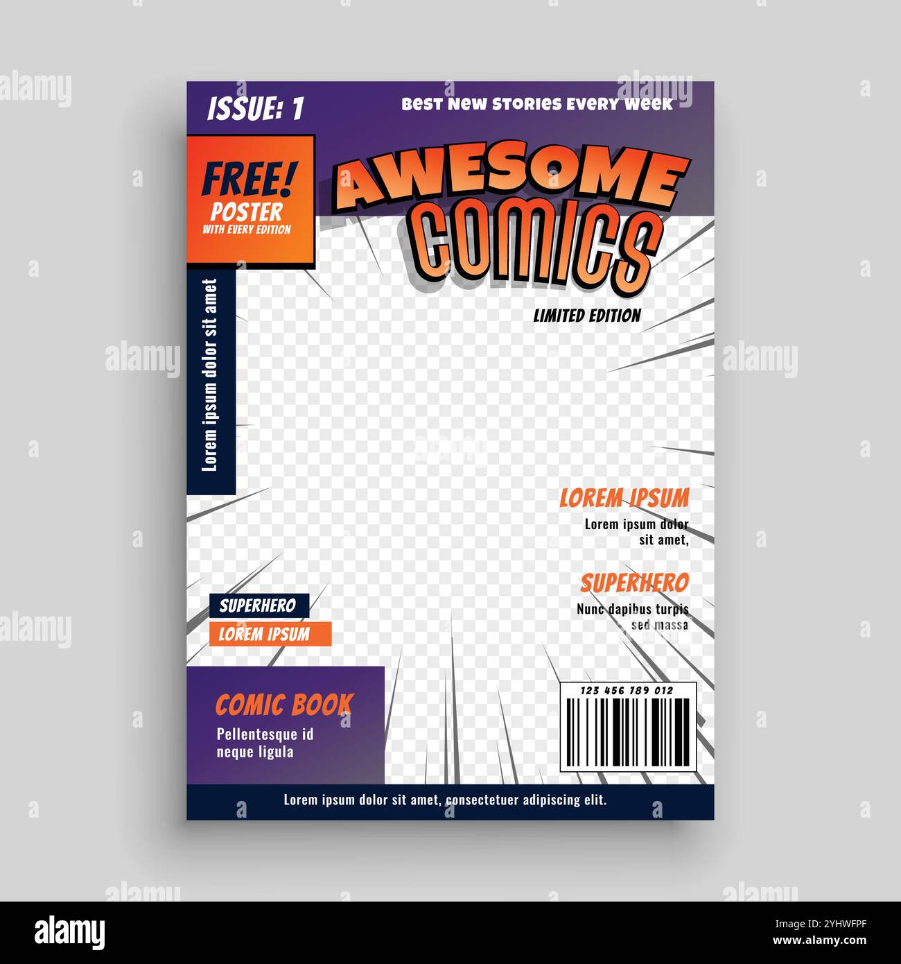 stylish comic book cover page design template Stock Vector Image & Art ...
