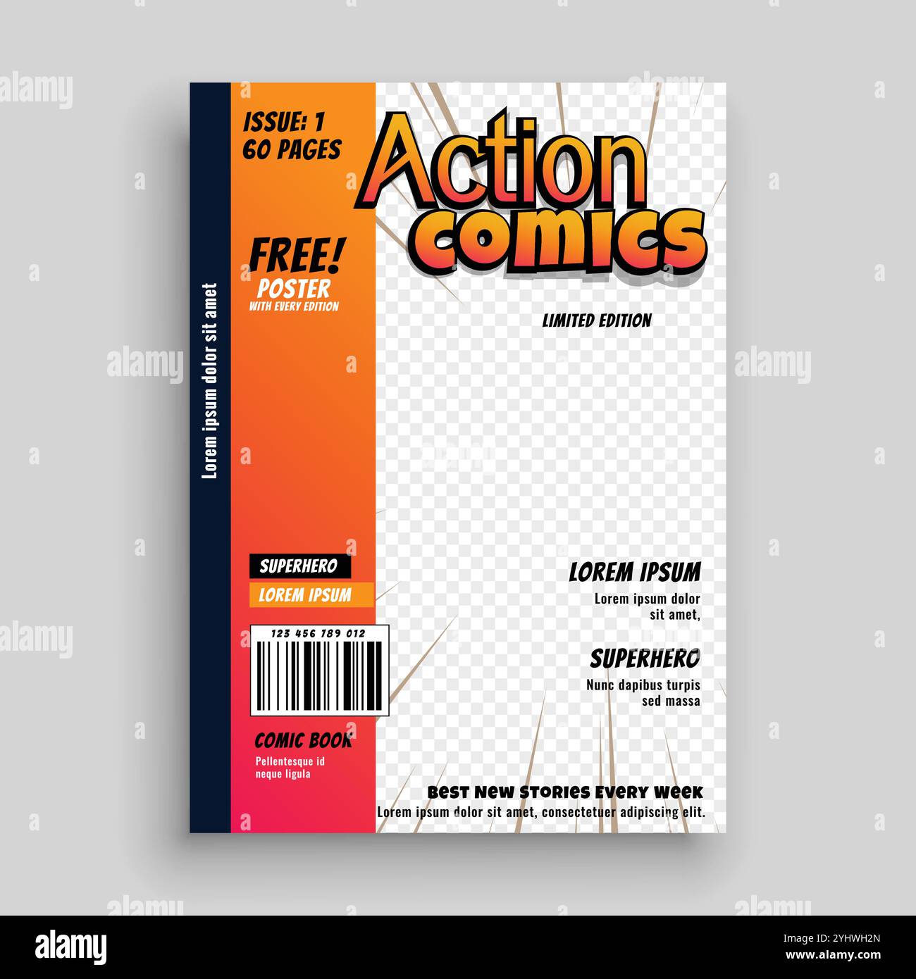 action comic book cover page template design Stock Vector Image & Art ...