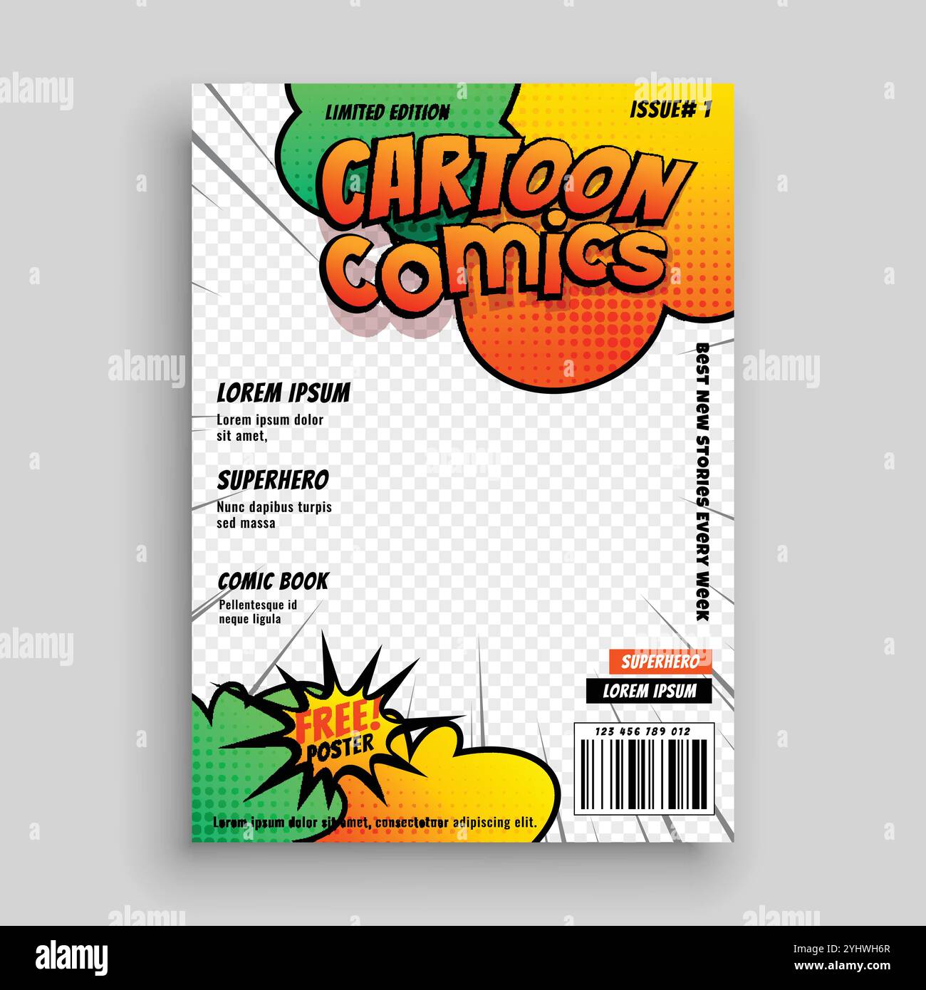 cartton comic magazine cover design template Stock Vector Image & Art ...
