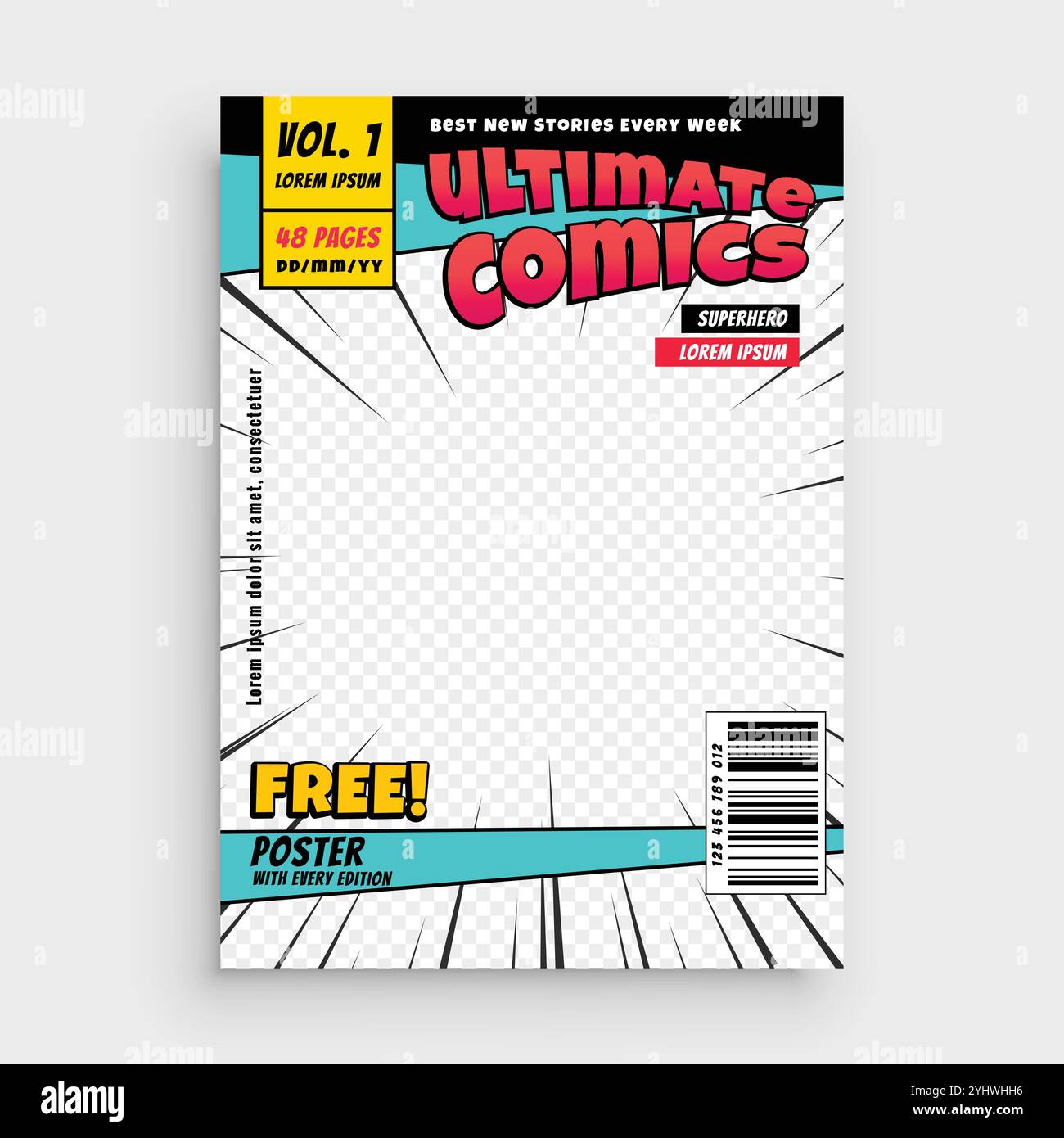 comic magazine front page layout design Stock Vector Image & Art - Alamy