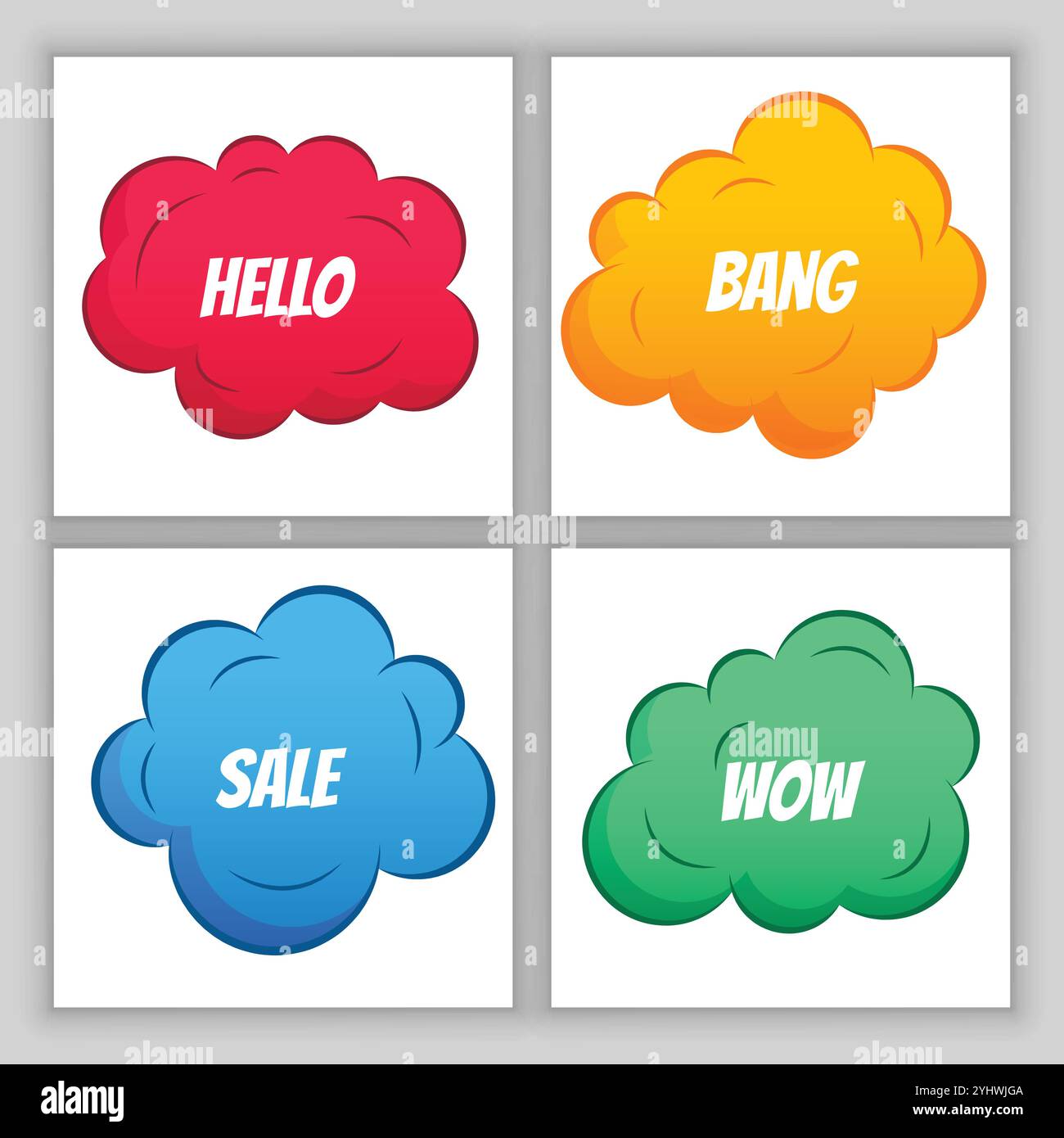 colorful comic clouds background design Stock Vector Image & Art - Alamy