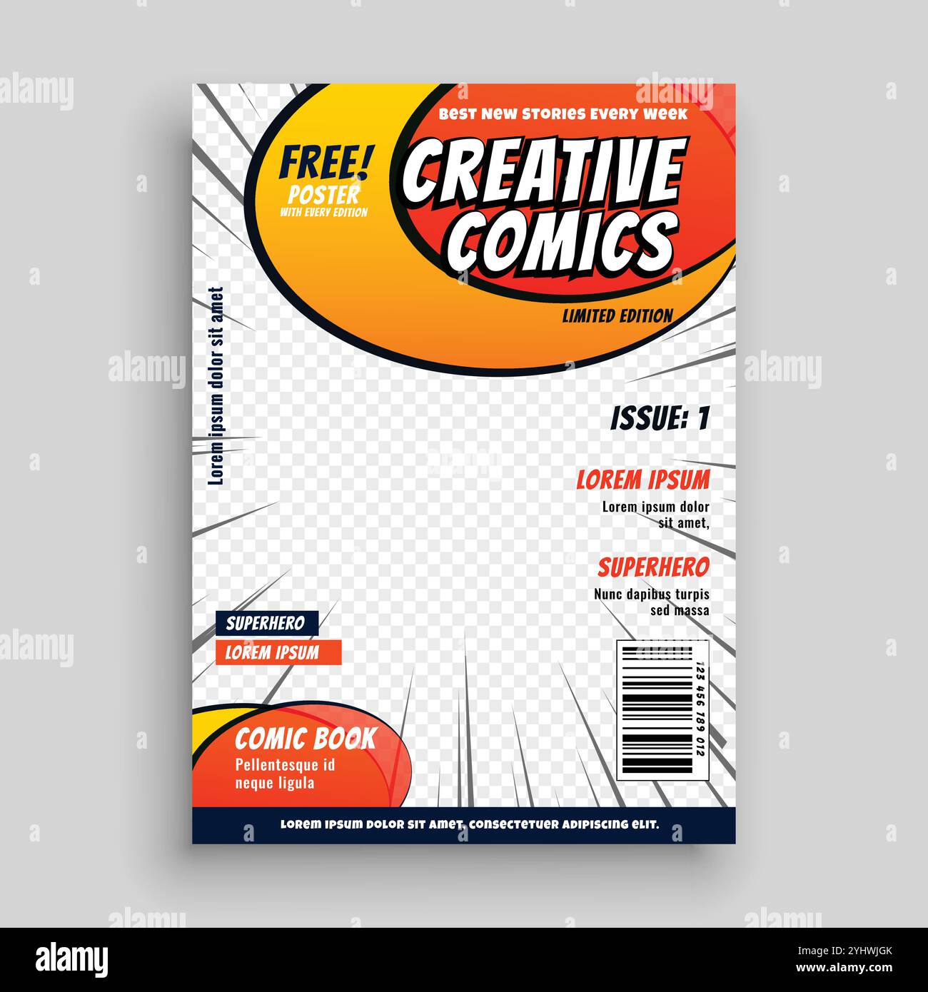 Comic magazine cover template Stock Vector Images - Alamy